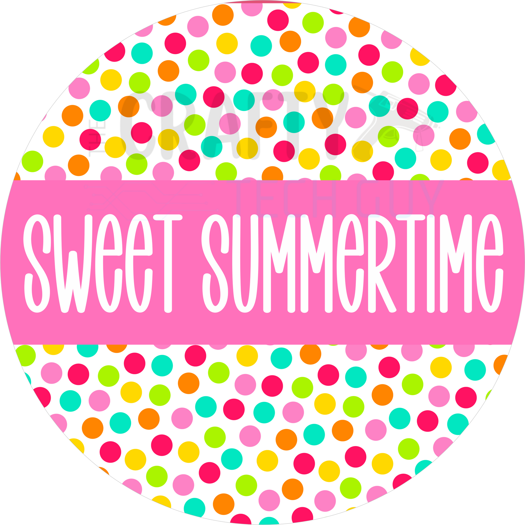 Sweet Summertime Polka Dot Door Sign