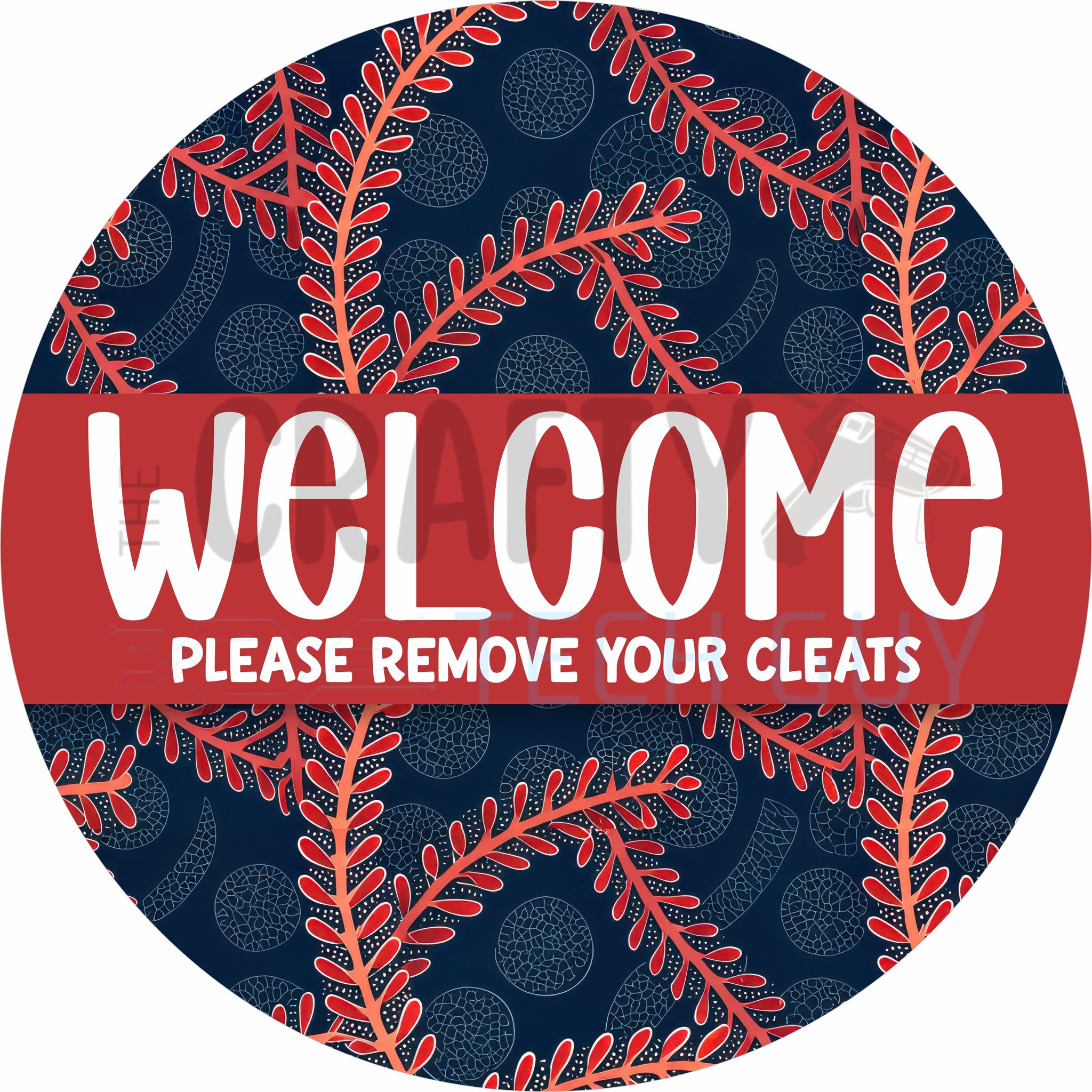 Baseball Welcome Please Remove Your Cleats Door Sign Sports Decor Roun