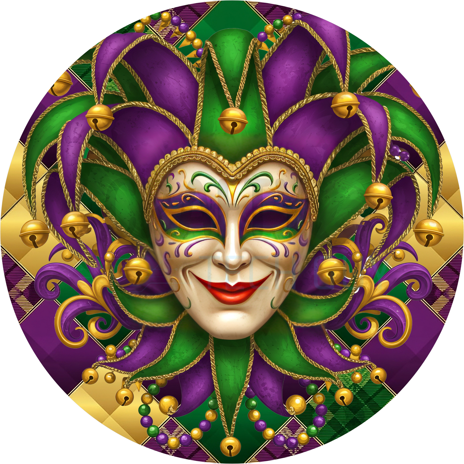 Mardi Gras Jester Mask Carnival Masquerade Sign