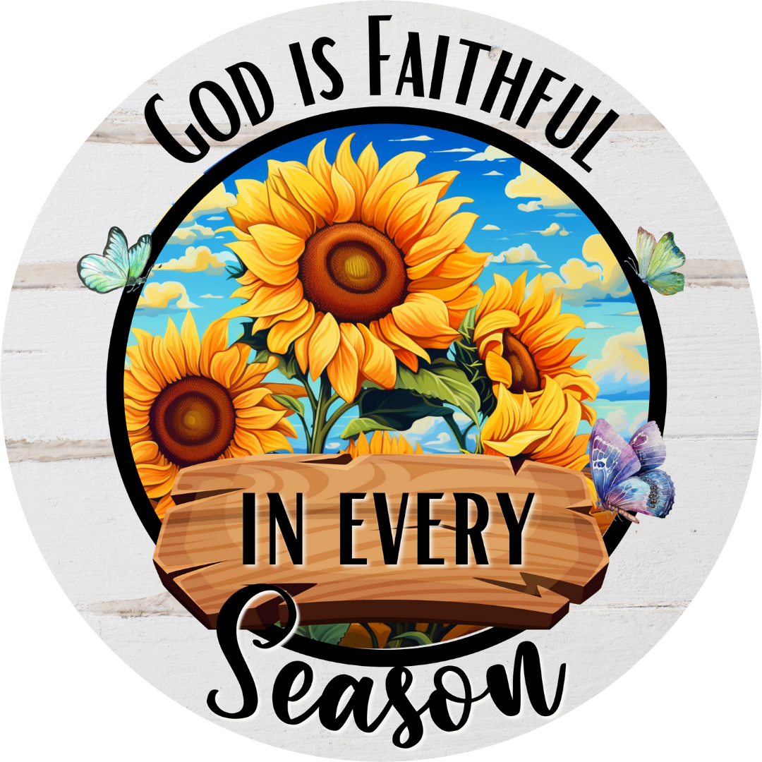 God Is Faithful Sunflower Sign, Christian Farmhouse Wall Art, Rustic S